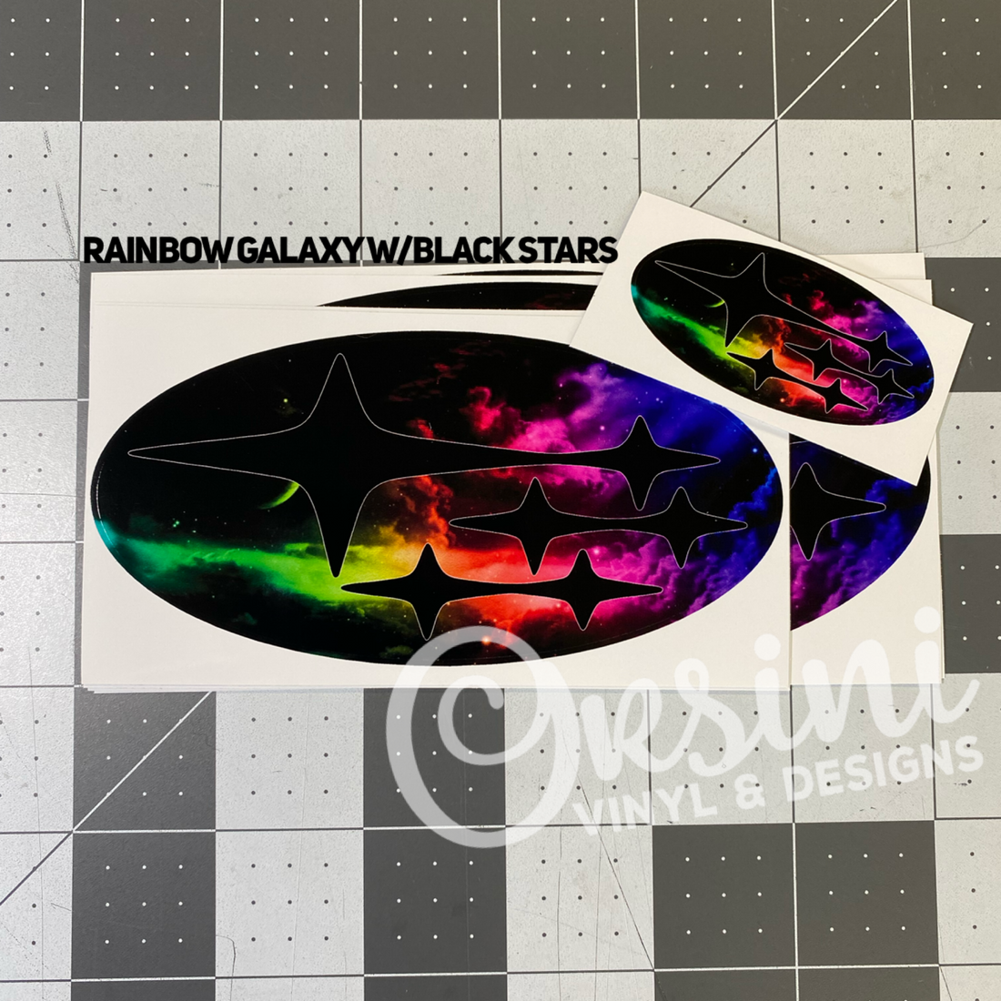* Rainbow Galaxy (Printed Vinyl) Emblem Overlay Decal Set – Orsini ...