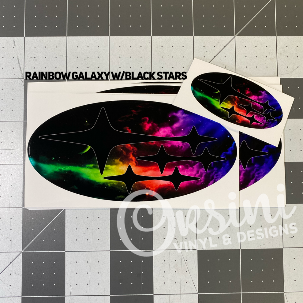 * Rainbow Galaxy (Printed Vinyl) Emblem Overlay Decal Set – Orsini ...