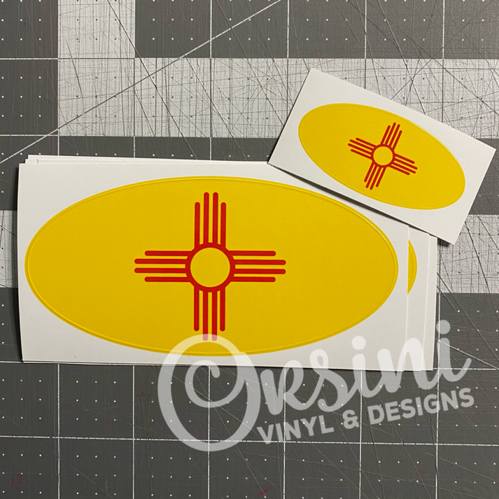 * New Mexico State Flag (Printed Vinyl) Emblem Overlay Decal Set ...